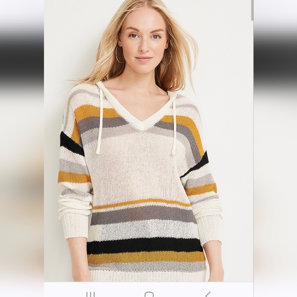 Maurices | Sweaters | Maurices Womens Stripped Hooded Sweater Xxk | Poshmark